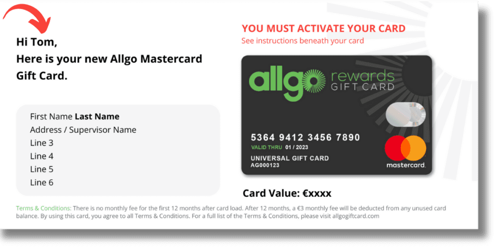 Order Physical Cards - AllGo Mastercard Gift Card