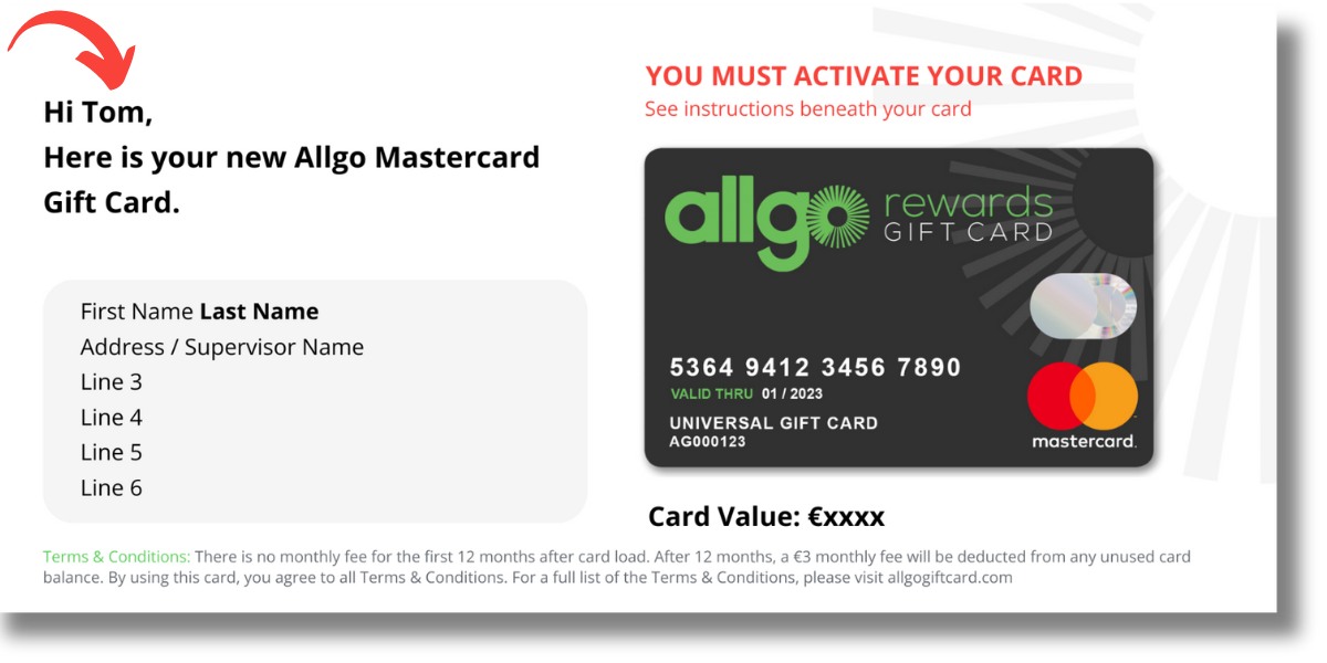 Order Physical Cards - AllGo Mastercard Gift Card