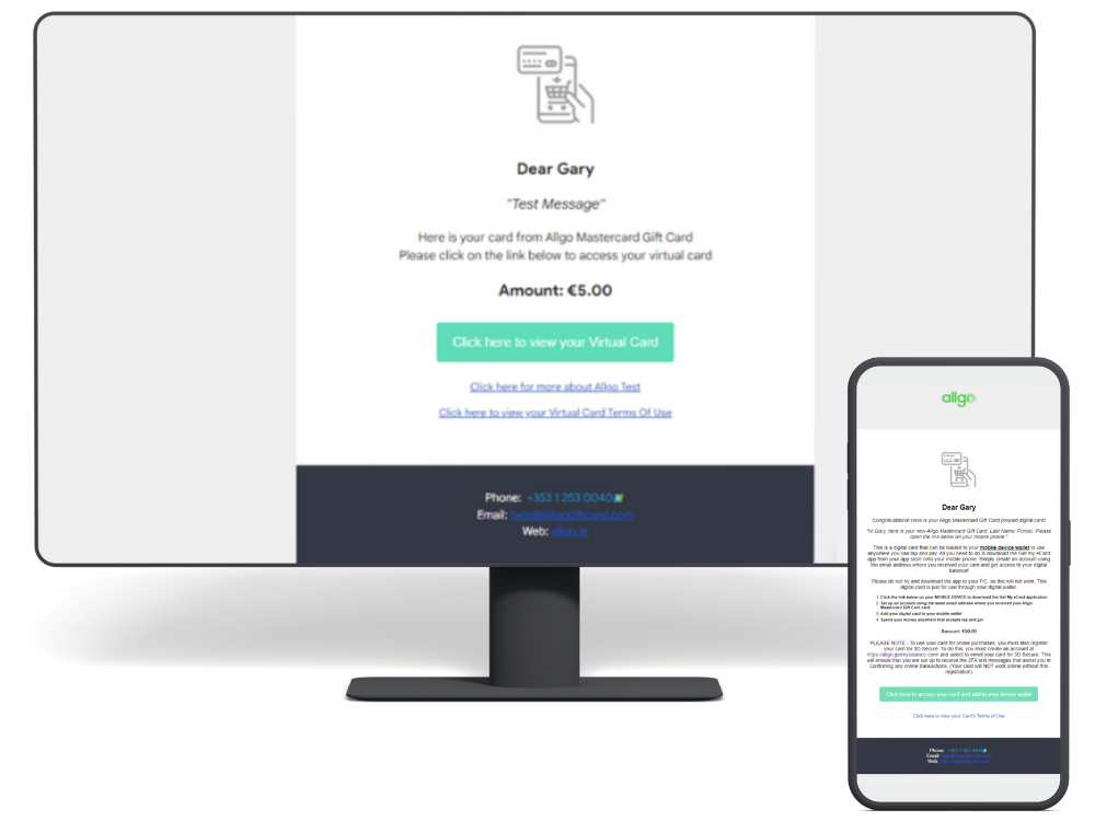 Order Digital+ Cards - AllGo Mastercard Gift Card