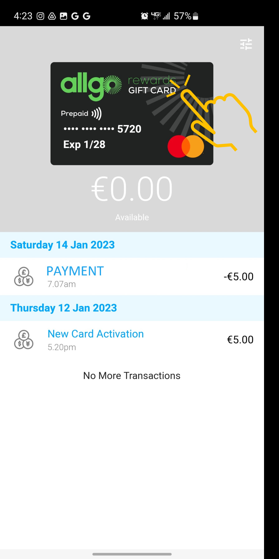 Where can I find my Digital card's details? - AllGo Mastercard Gift Card